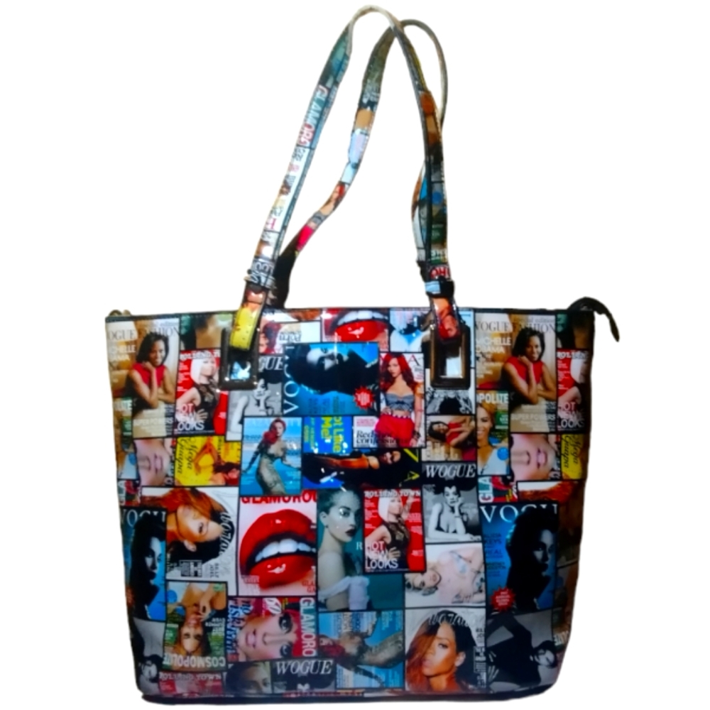Magazine Cover Collage Shoulder Bag - Gem